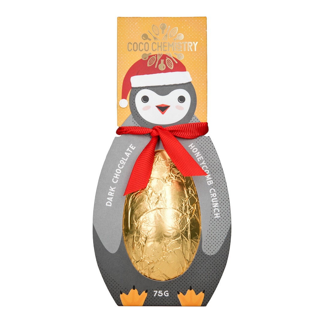 Christmas penguin with dark chocolate and honeycomb | Coco Chemistry