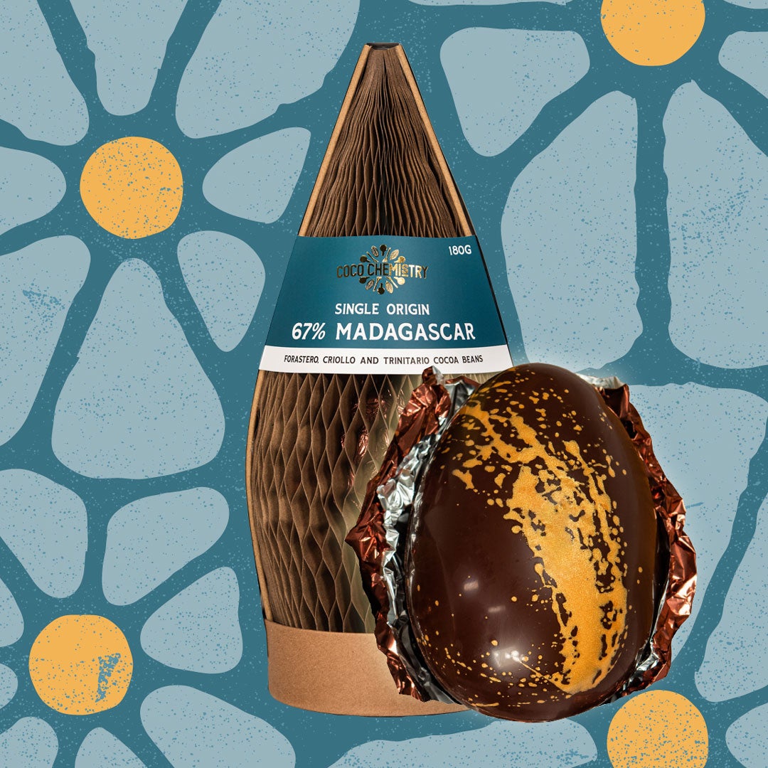 Large Madagascar 67% Dark Chocolate Single Origin Easter Egg | Coco Chemistry