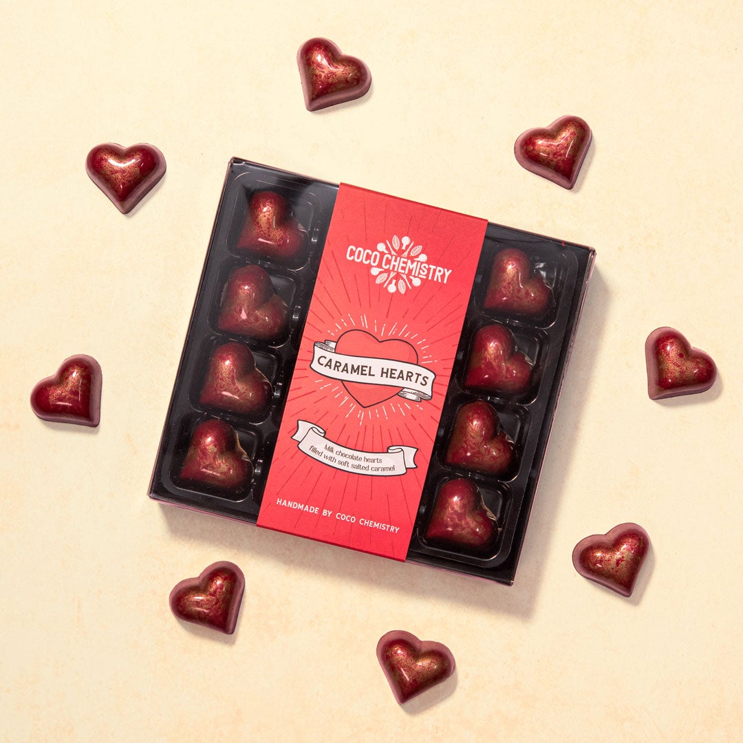 Valentines Chocolate Caramel Heart Gift Box 16 | Coco Chemistry