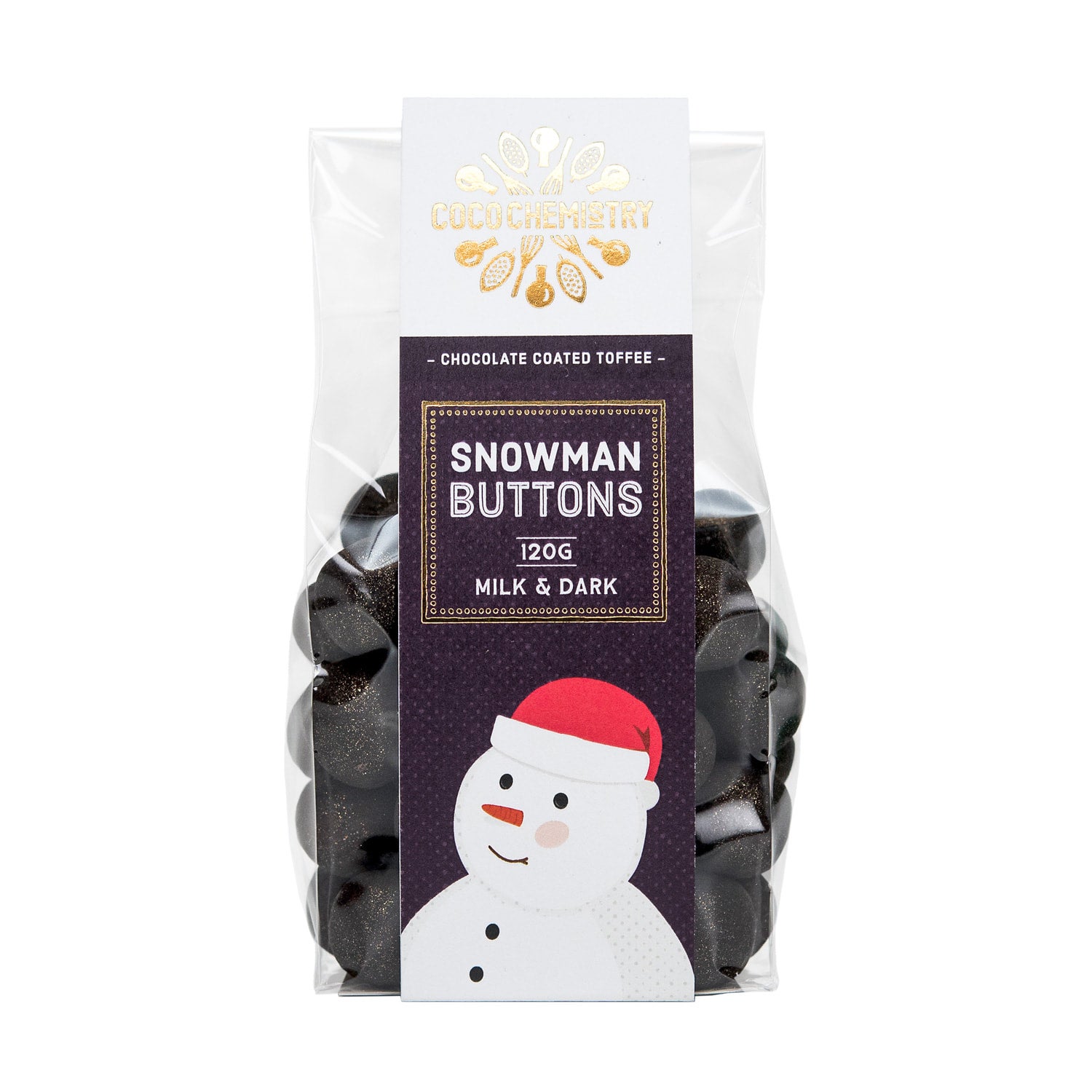 Christmas Snowman Buttons Chocolate Coated Fudge | Coco Chemistry